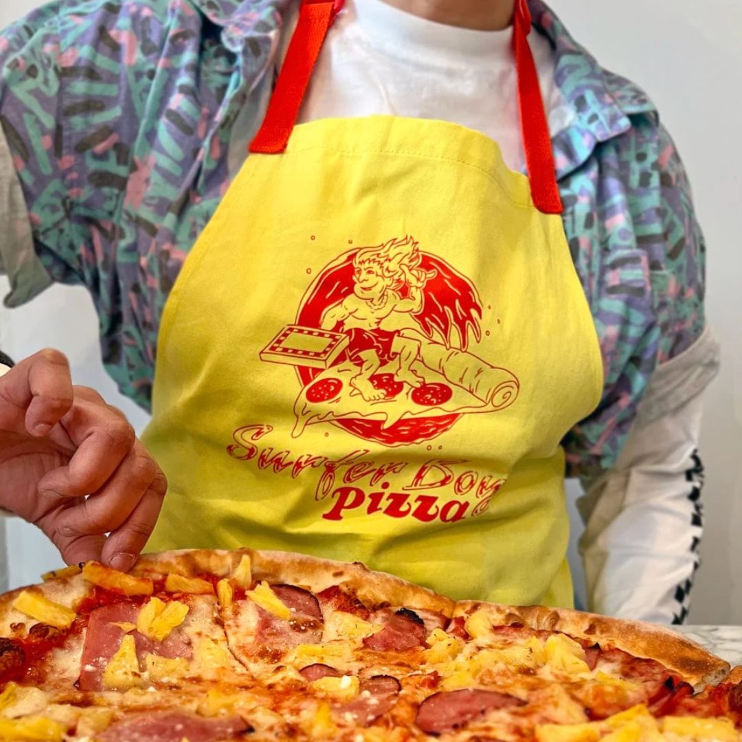 Stranger Things Surfer Boy Pizza Apron - RetroFestive.ca