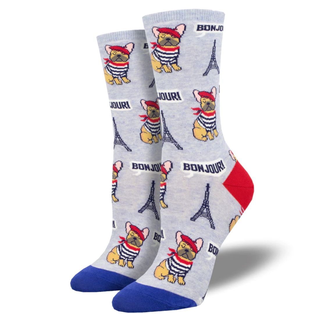 Paris Frenchie Socks for Women by Socksmith - RetroFestive.ca