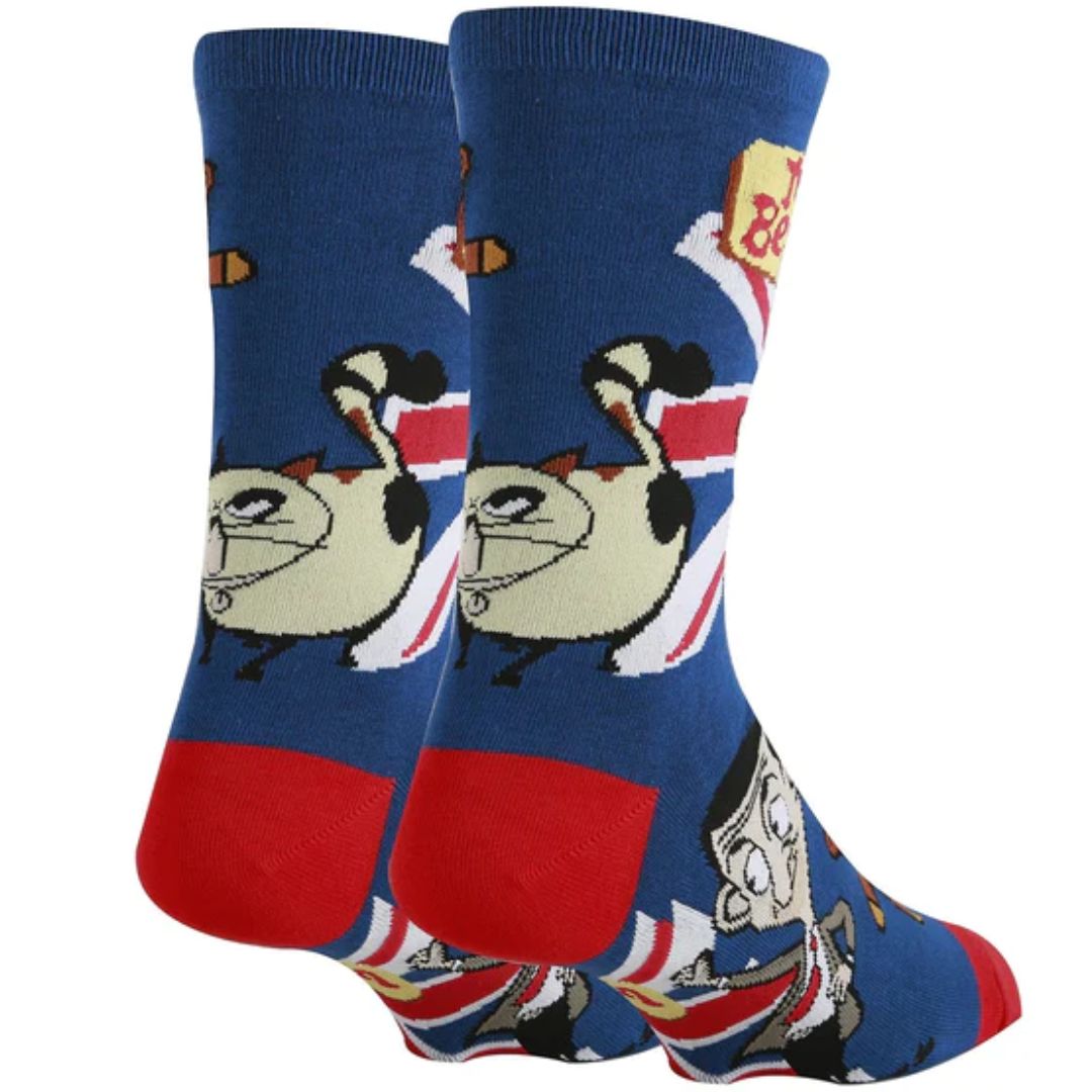 Hanging With Mr. Bean Men's Crew Sock by Oooh Yeah! Socks - RetroFestive.ca