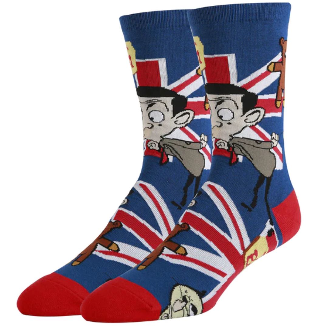 Hanging With Mr. Bean Men's Crew Sock by Oooh Yeah! Socks - RetroFestive.ca