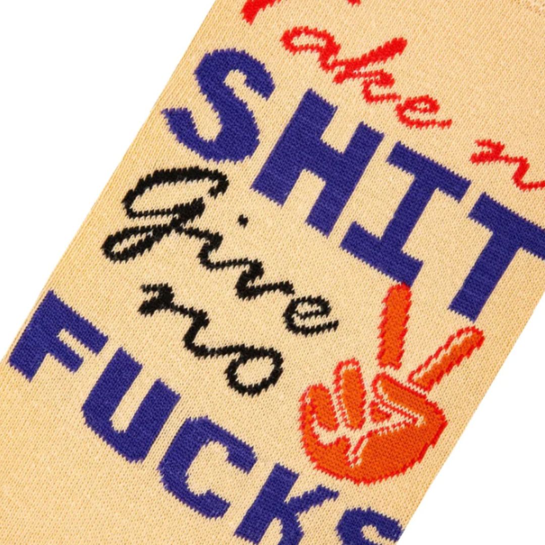 Take No Shit Give No F*cks Crew Socks for Women by Cool Socks ...