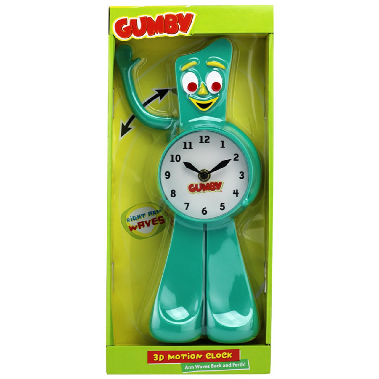 Waving Gumby 3-D Motion Clock - RetroFestive.ca