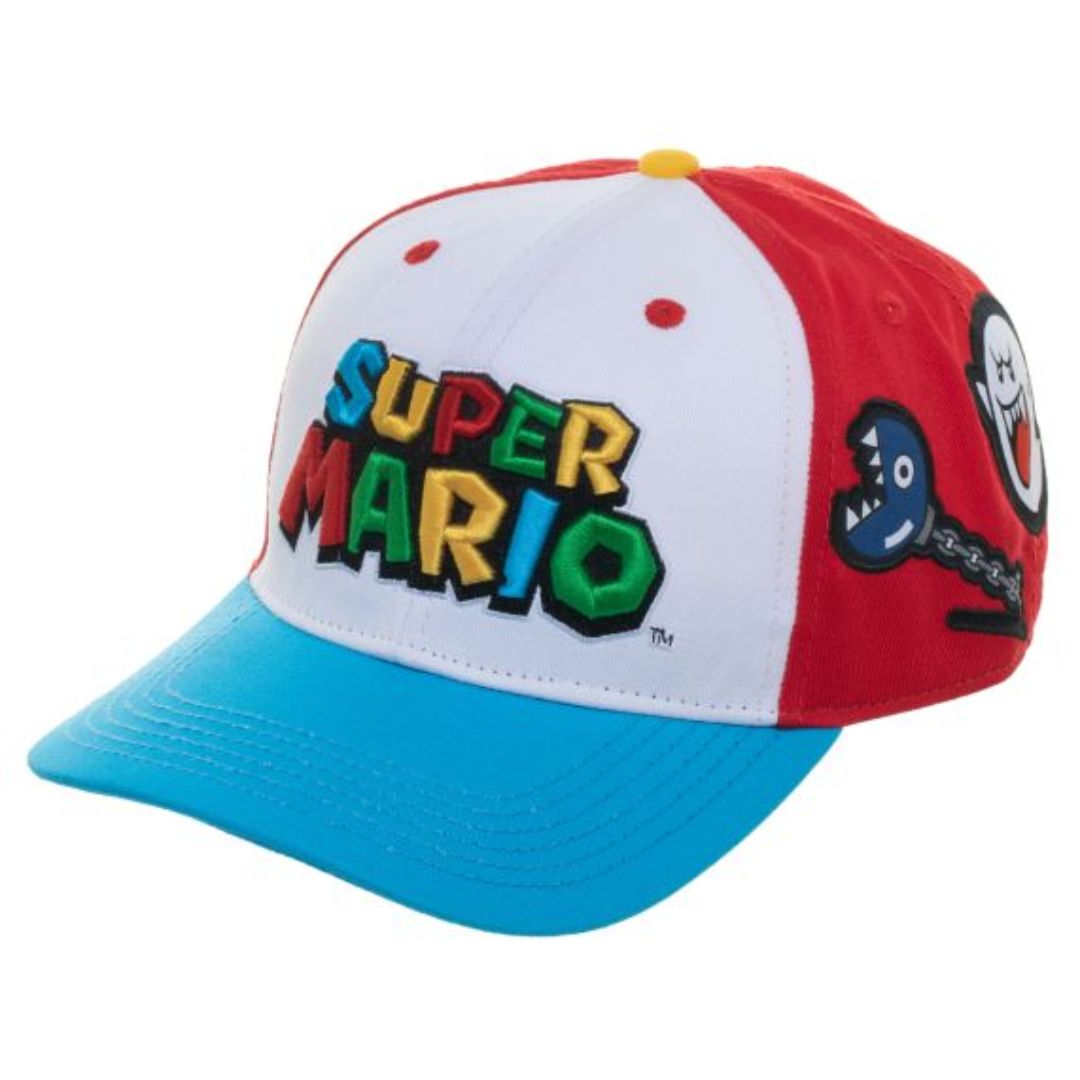 Super Mario Bros Snapback Cap with Embroidered Logo and Patches ...
