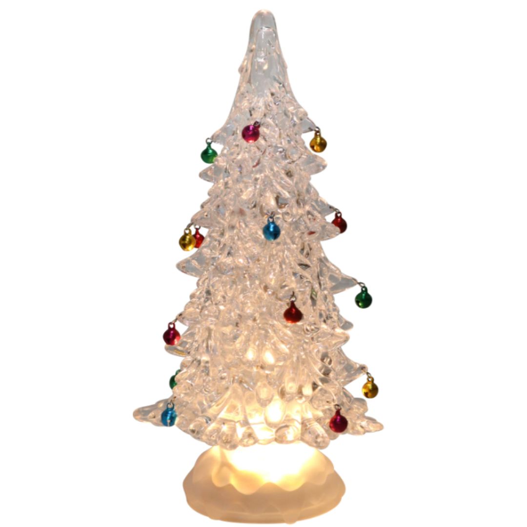 10.625" LED Glitter Tree with Jingle Bells - RetroFestive.ca