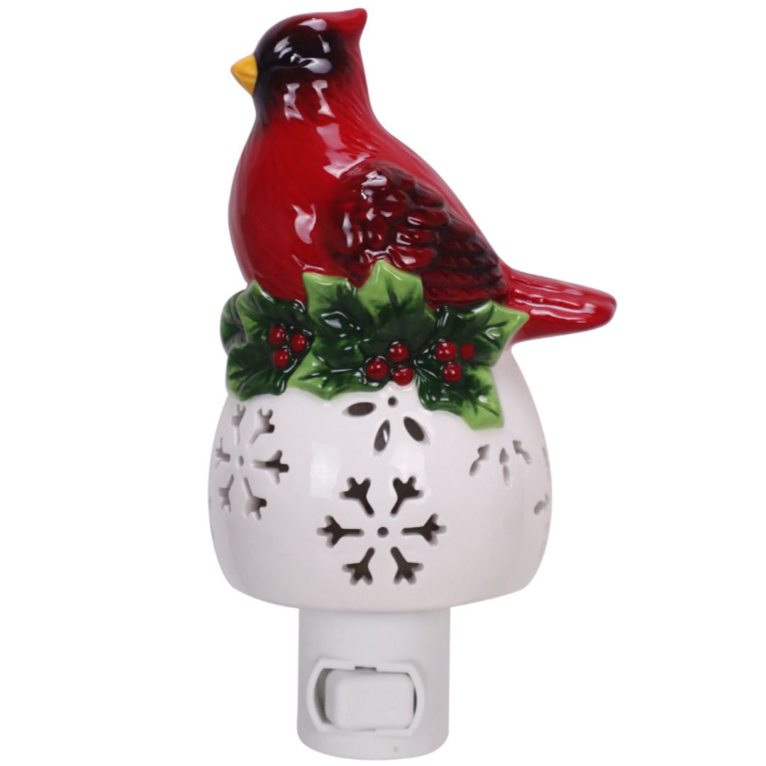 6.125" Ceramic Night Light - Cardinal - RetroFestive.ca