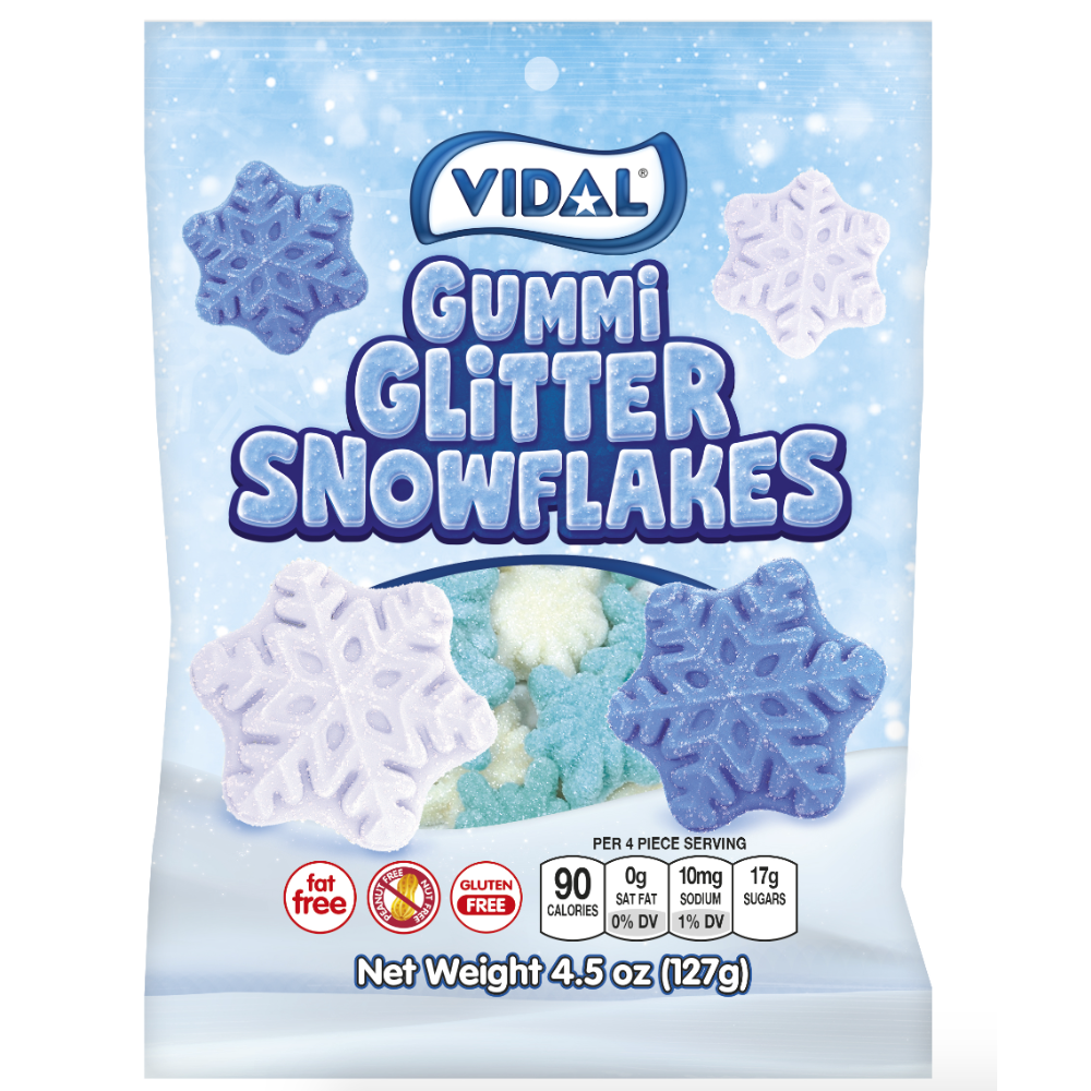 Glitter Snowflake Gummies by Vidal Canada | RetroFestive.ca
