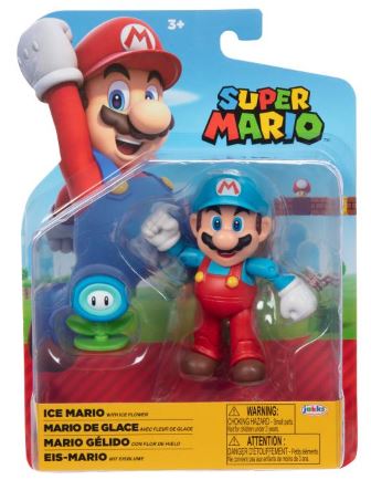 Ice Mario with Ice Flower Accessory - Nintendo 4-Inch Scale Figure by ...
