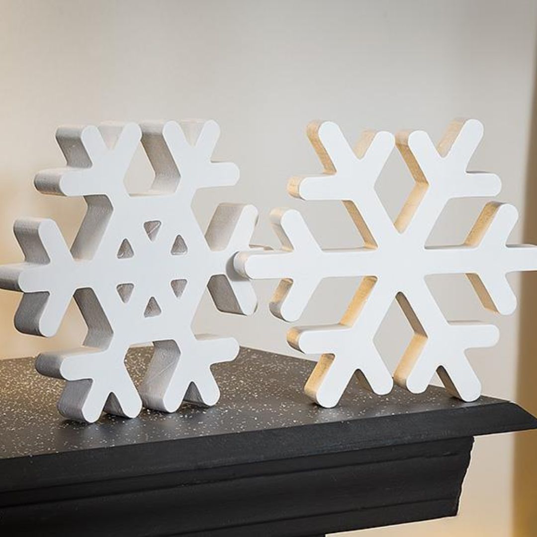 Standing Winter Snowflakes - Set of 2 - RetroFestive.ca