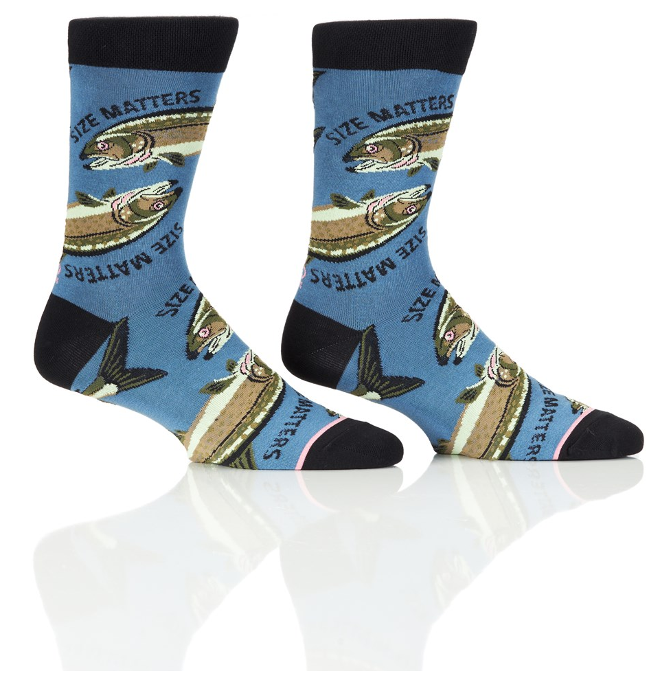 Size Matters Men's Fishing Crew Socks by Yo Sox - RetroFestive.ca