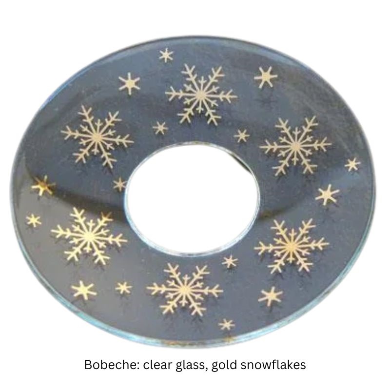 Bobèche Crystal Candle Rings - Gold Snowflakes 2 pack - RetroFestive.ca