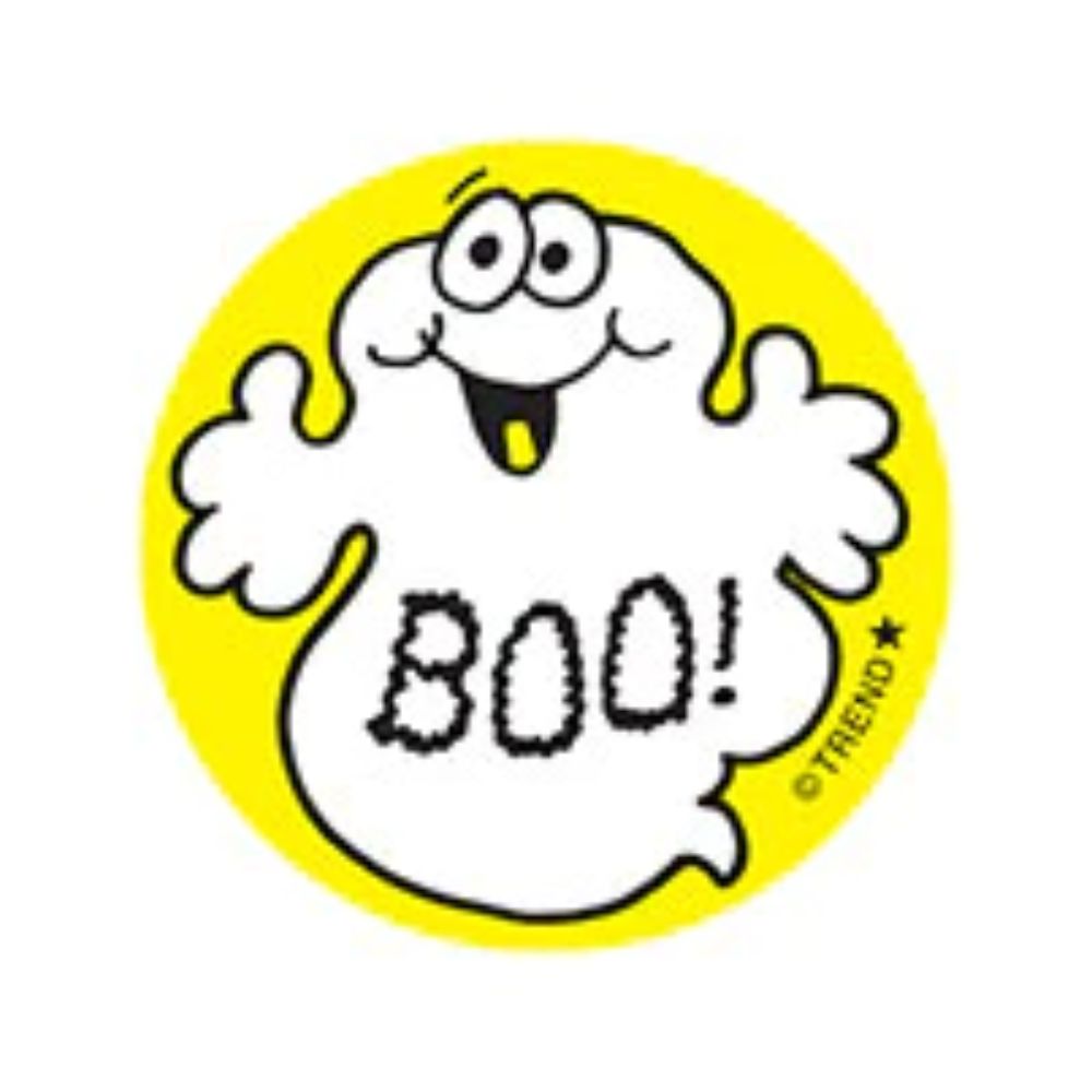 Boo! - Coconut Scent Retro Scratch 'n Sniff Stickers - RetroFestive.ca
