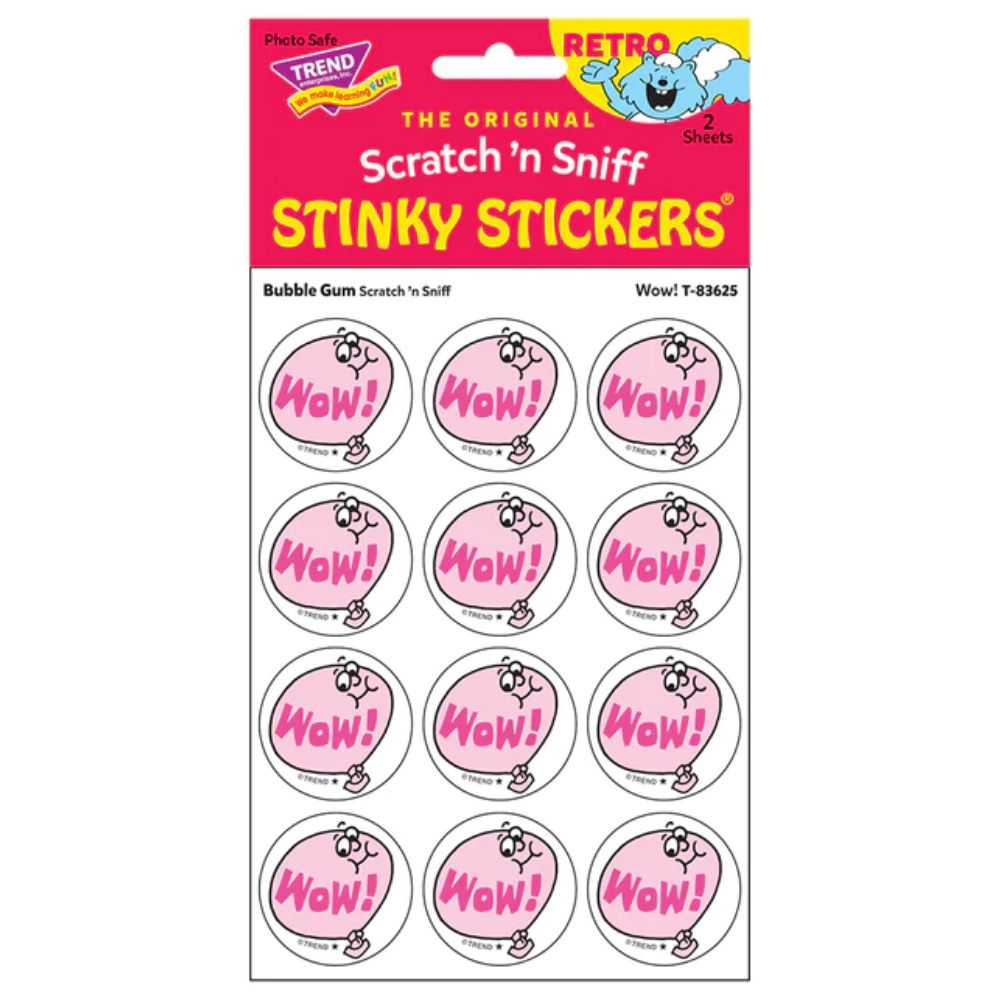 Wow! - Bubble Gum Scent Retro Scratch 'n Sniff Stinky Stickers ...