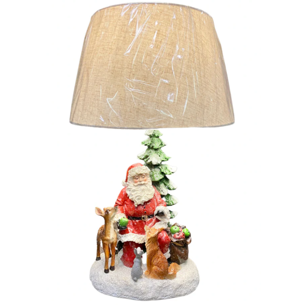 21.5" Lamp with Santa and Forest Creatures Canada | RetroFestive.ca