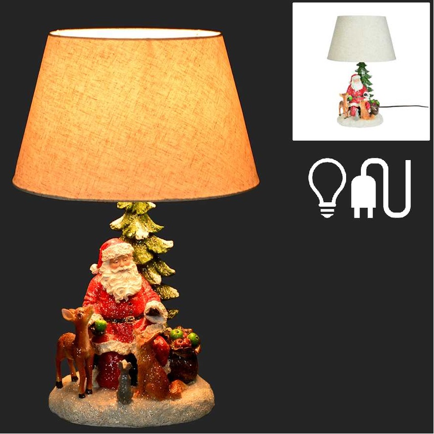 21.5" Lamp with Santa and Forest Creatures Canada | RetroFestive.ca