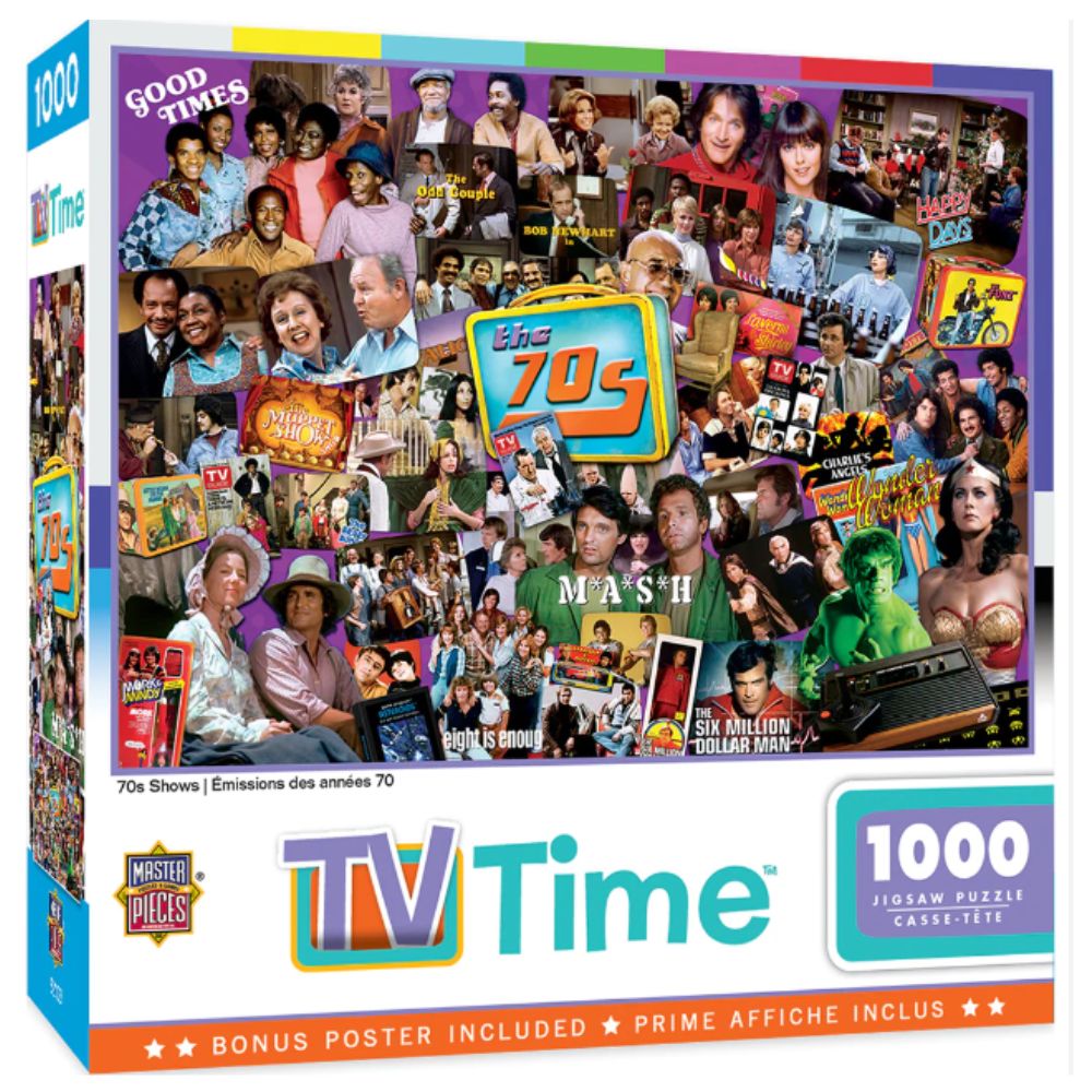 TV Time 70s Shows 1000 Piece Puzzle - RetroFestive.ca
