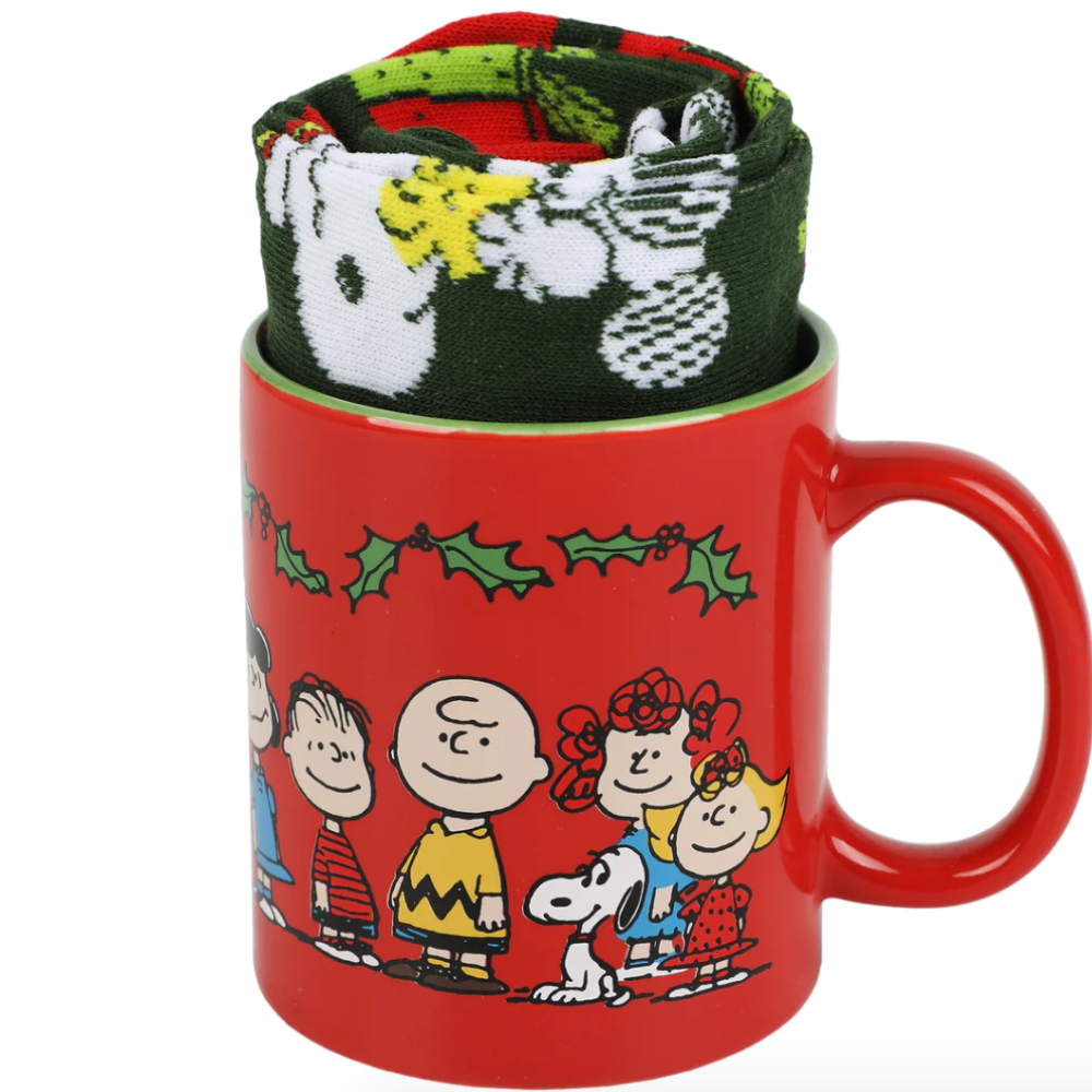 Peanuts Crew Sock and 14oz Mug Combo Canada | RetroFestive.ca