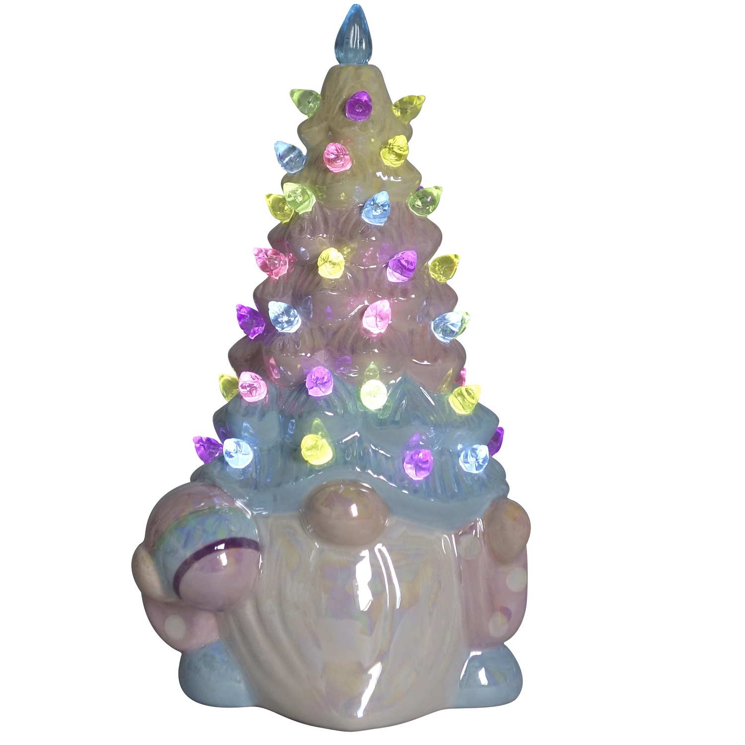 7.5-Inch Light Up Ceramic Easter Tree Gnome Canada | RetroFestive.ca