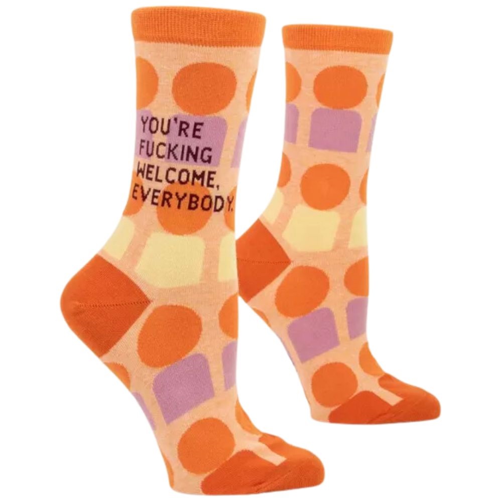 You're Welcome Everybody Women's Crew Socks by Blue Q - RetroFestive.ca
