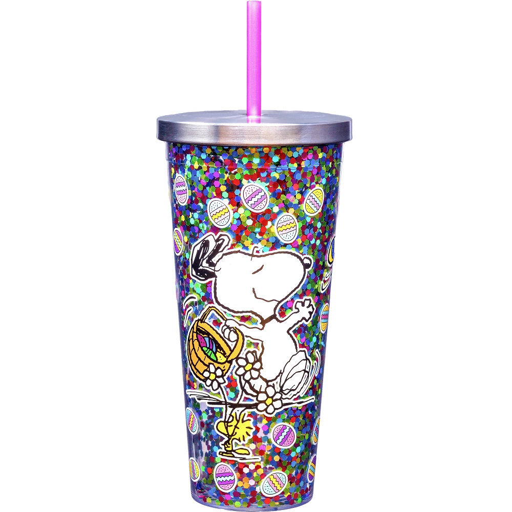 Snoopy Easter Glitter Cup & Straw - RetroFestive.ca
