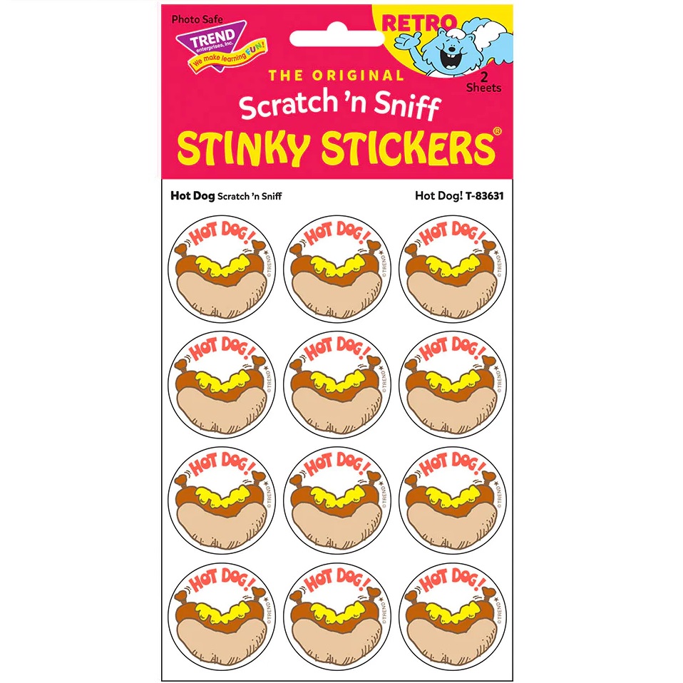 Hot Dog!, Hot Dog scent Retro Scratch 'n Sniff Stinky Stickers ...