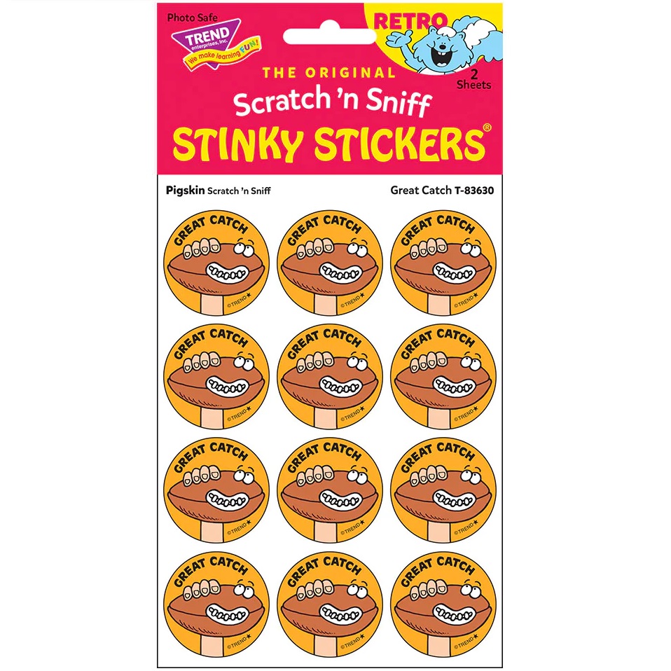 Great Catch, Pigskin scent Retro Scratch 'n Sniff Stinky Stickers ...
