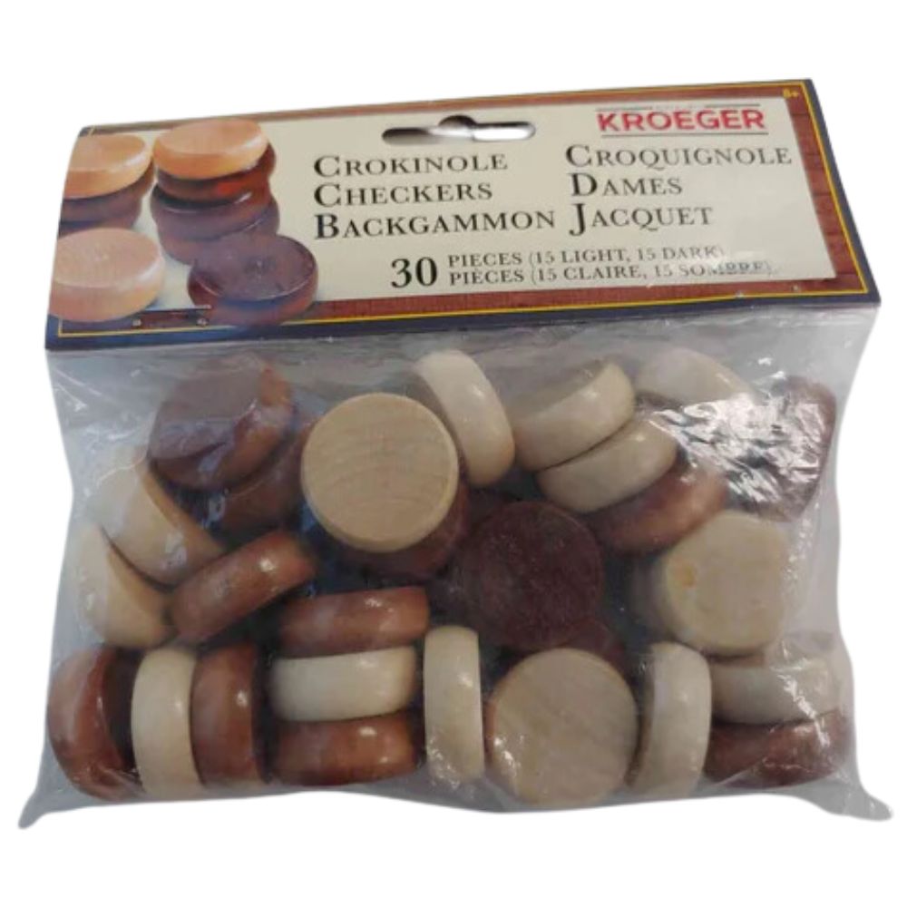 Wooden Crokinole Button Discs - 30-Piece Set - RetroFestive.ca
