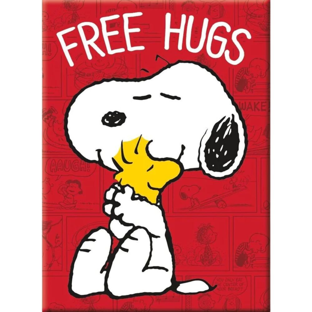 Free Hugs! Peanuts Flat Fridge Magnet - RetroFestive.ca