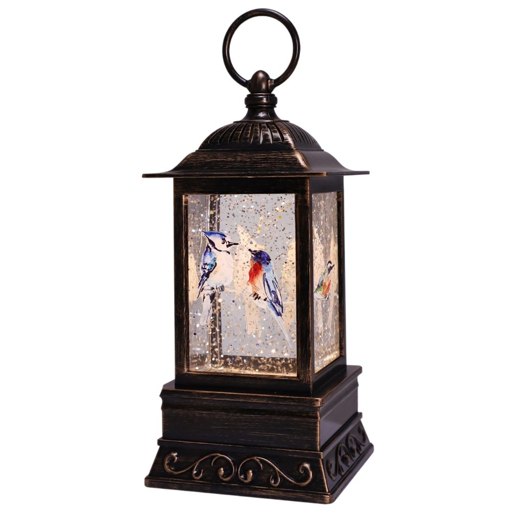 10.5-Inch Songbird Serenade Glitter Lantern - RetroFestive.ca