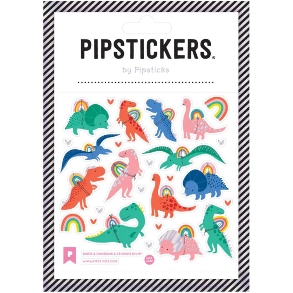 Dinos, Rainbows, Stickers, Oh My! - 4" x 4" Sticker Sheet By PipSticks ...