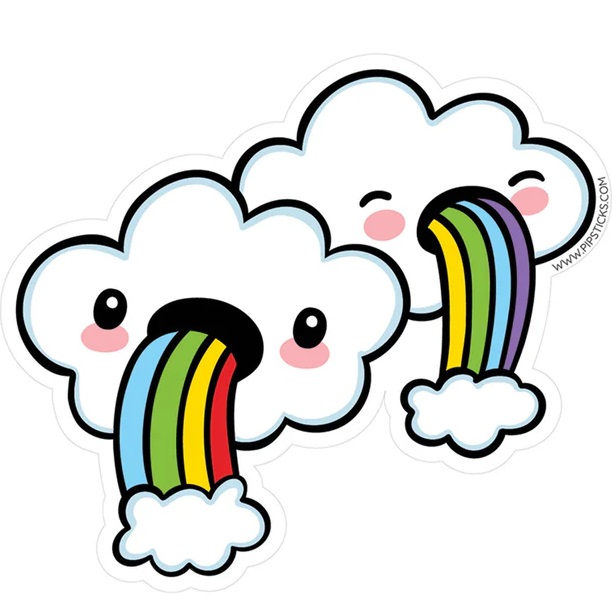 Technicolour Yawn Vinyl Sticker By PipSticks - RetroFestive.ca