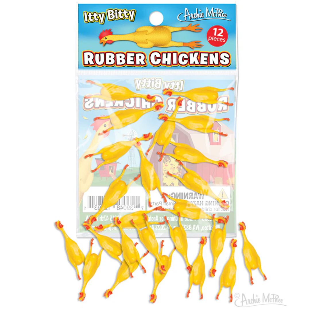 Bag of Itty Bitty Rubbber Chickens - RetroFestive.ca