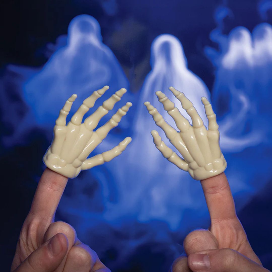 Glow-in-the-Dark Skeleton Hands Finger Puppet - RetroFestive.ca