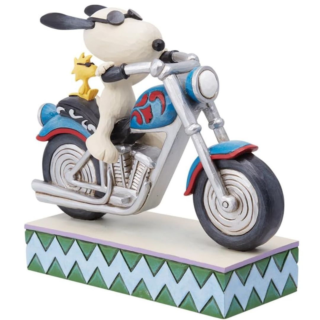 Snoopy and Woodstock Riding a Motorcycle Peanuts Figure by Jim Shore ...