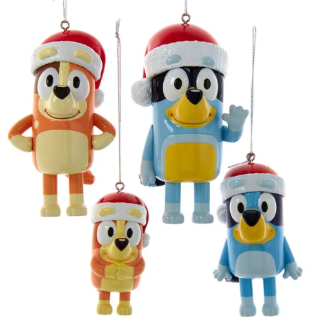 Bluey and Family Blow Mold Ornaments - SET OF 4 - RetroFestive.ca