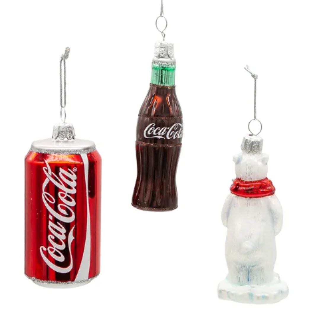Coca-Cola Glass Mini Ornaments 3 Piece Set - RetroFestive.ca
