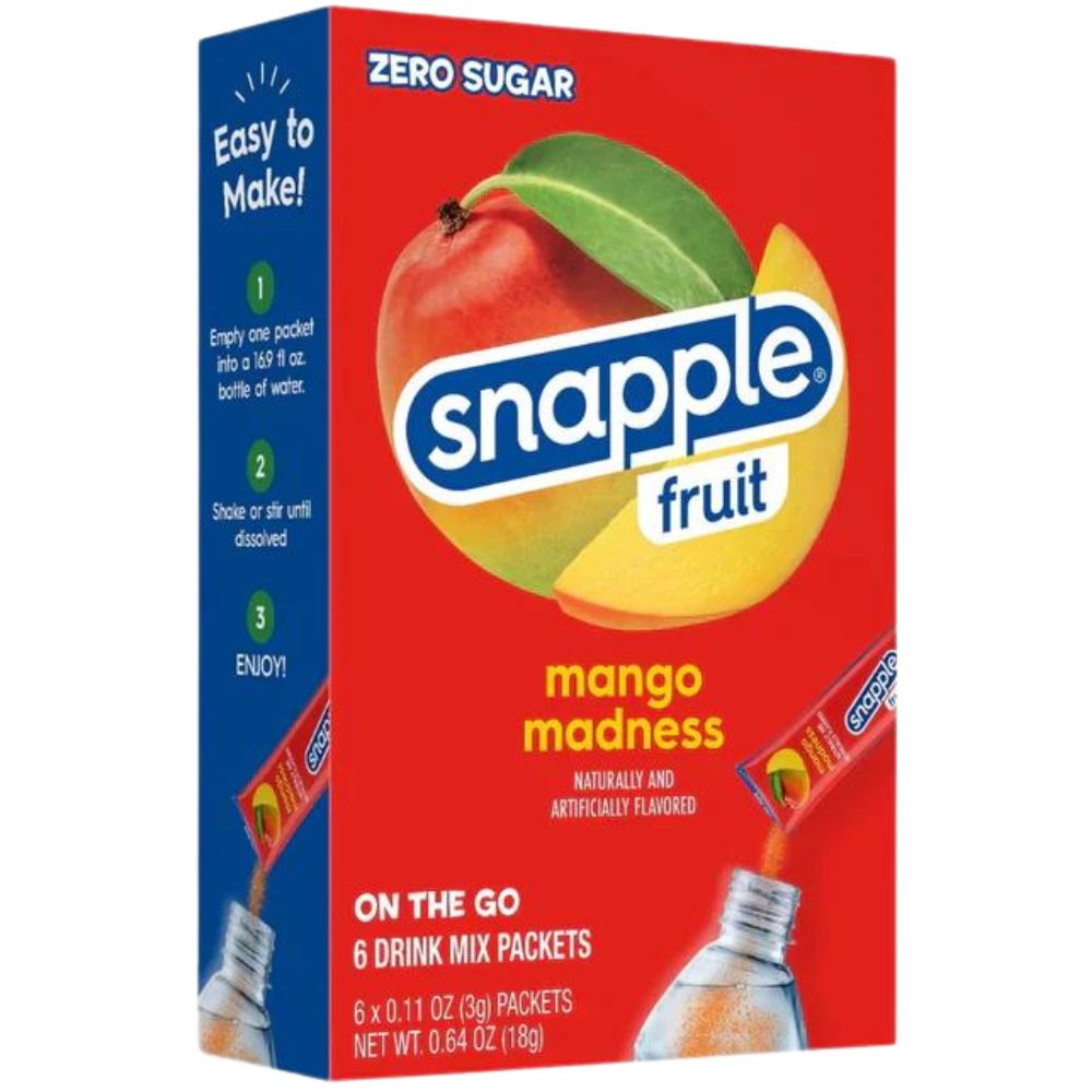 Snapple Mango Madness Singles-to-Go Sugar-Free Drink Mix Packets ...