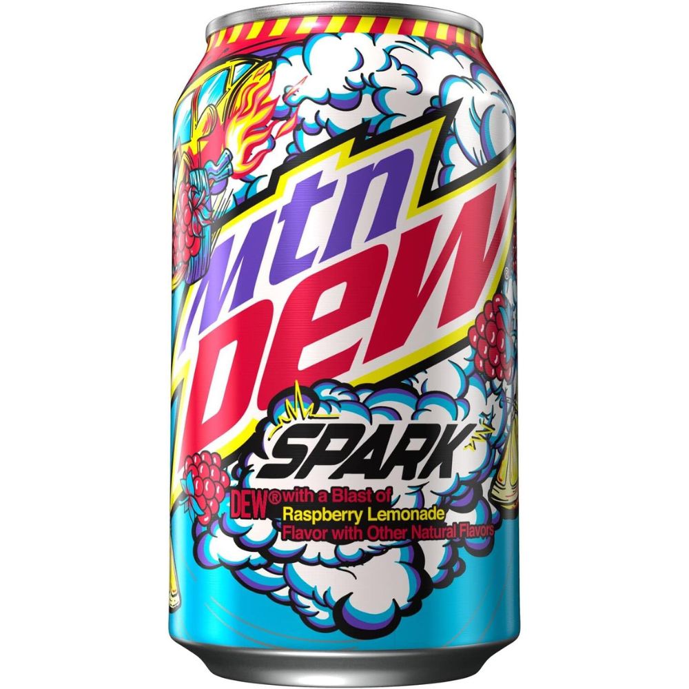 Mountain Dew Spark Raspberry Lemonade Soda 355ml Can - RetroFestive.ca