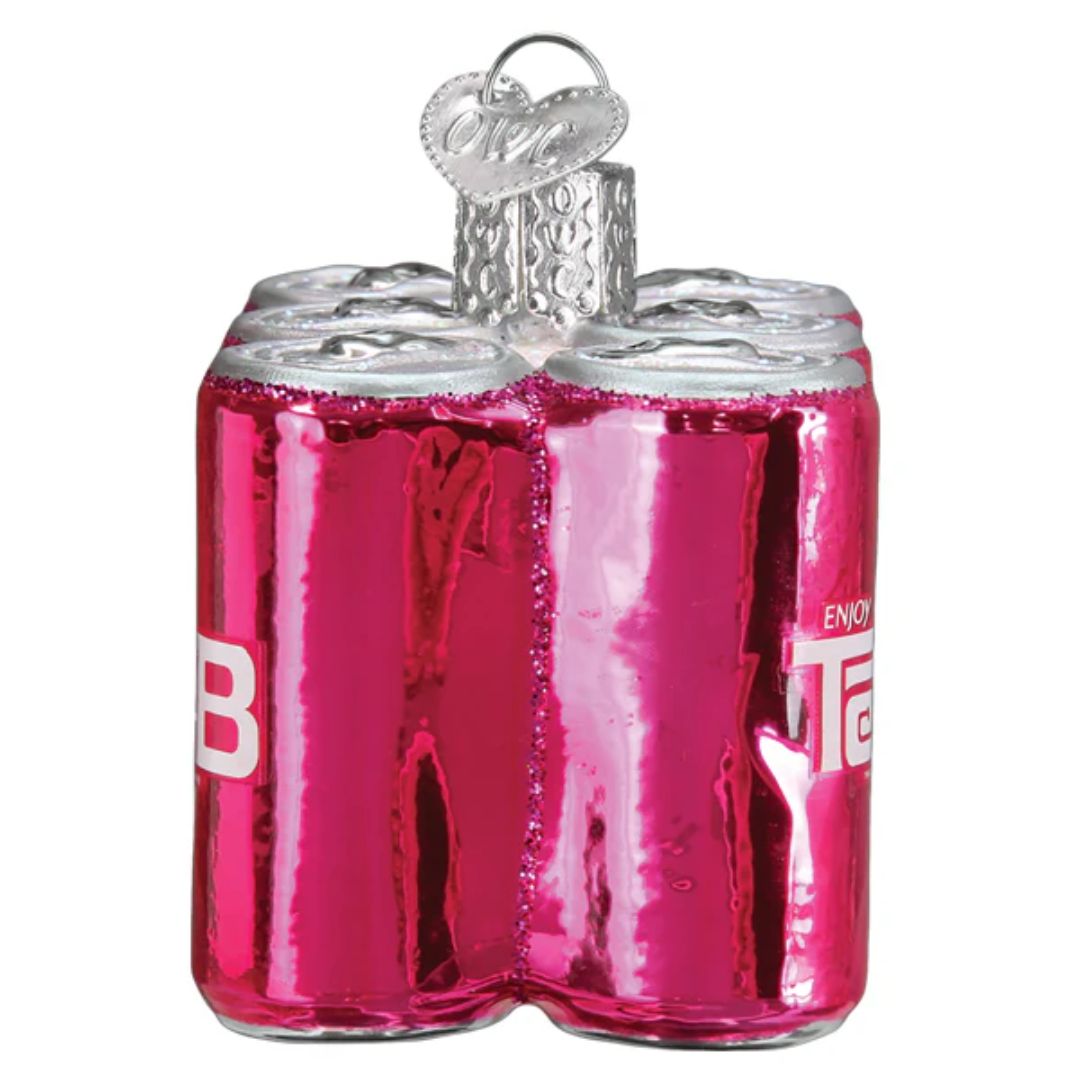 TAB Soda Six Pack Glass Ornament by Old World Christmas - RetroFestive.ca