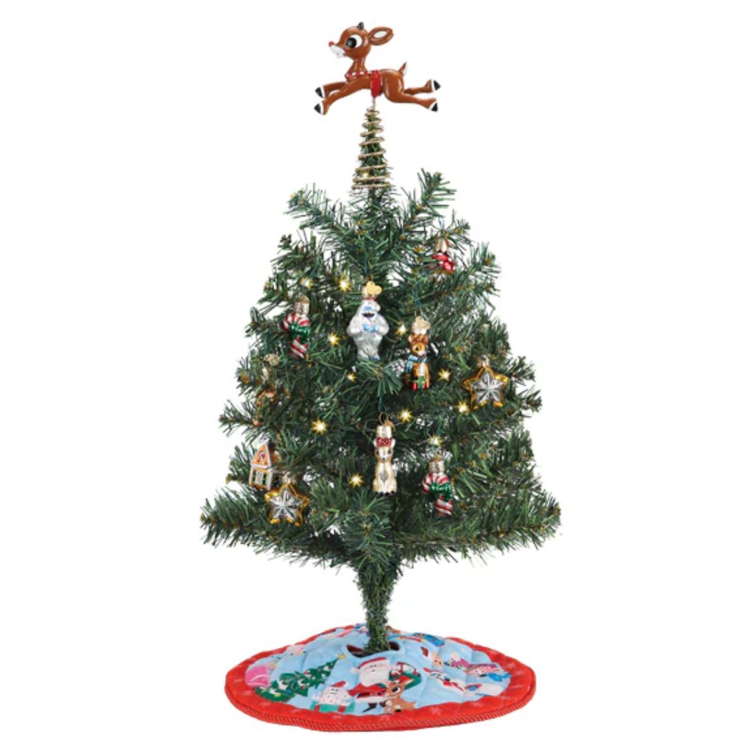 Rudolph Mini Tree Topper and Skirt for Tabletop Tree - RetroFestive.ca