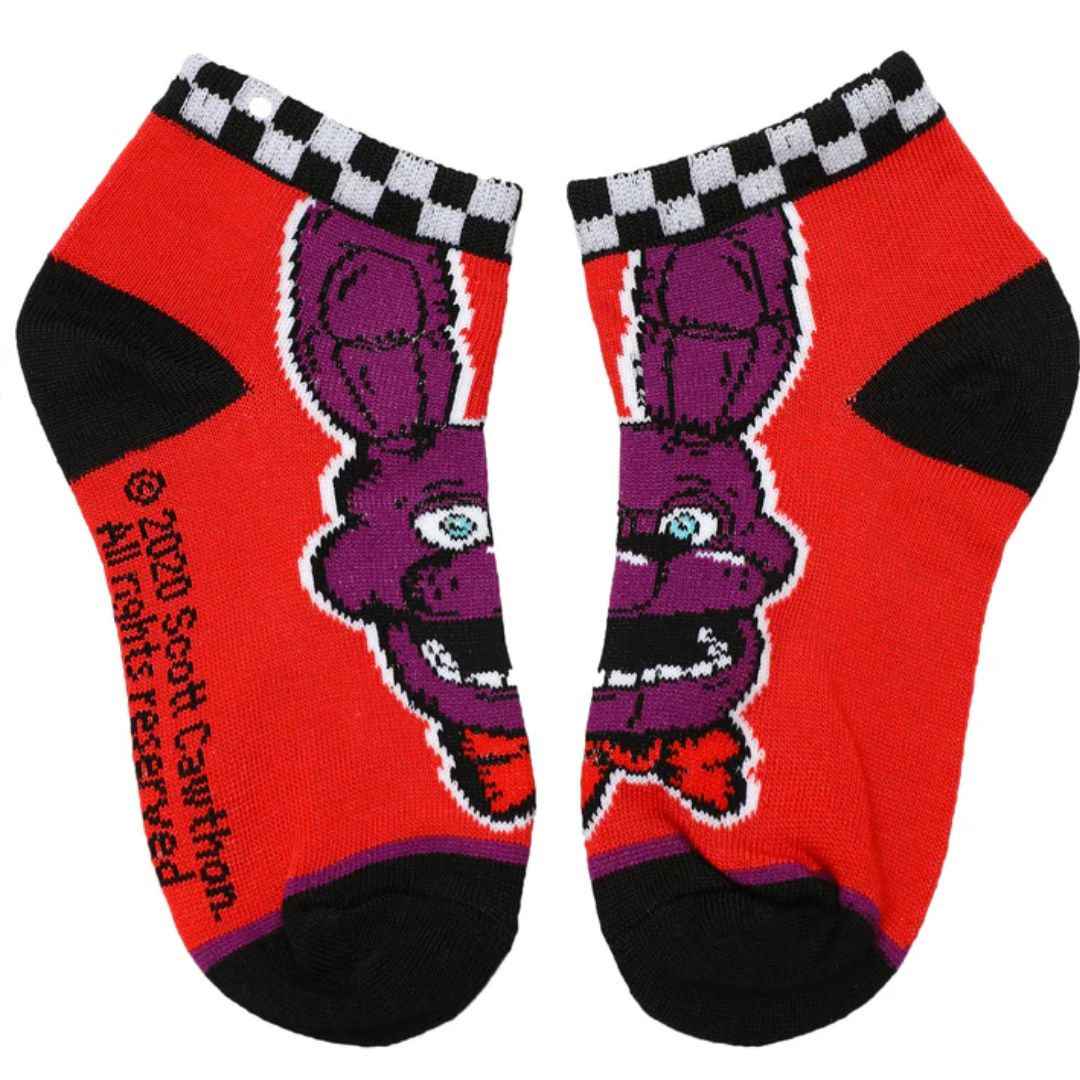Five Nights at Freddy's 6-Pair Pack Kids Ankle Socks by Bioworld ...