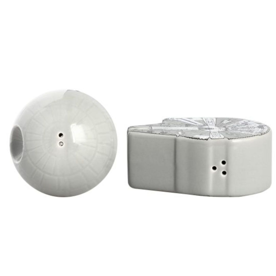 Star Wars Millennium Falcon and Death Star Sculpted Ceramic Salt and ...