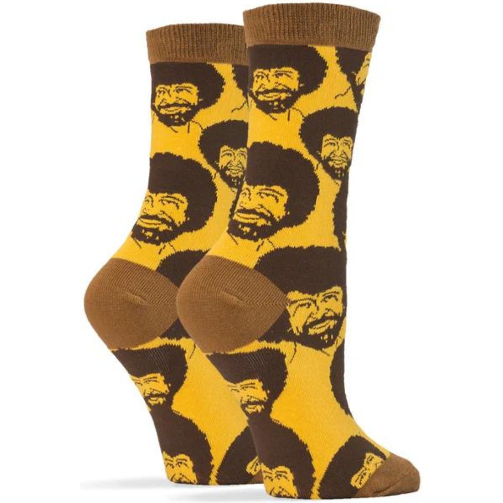 Bob Ross Flash Mob Men's Crew Socks - RetroFestive.ca