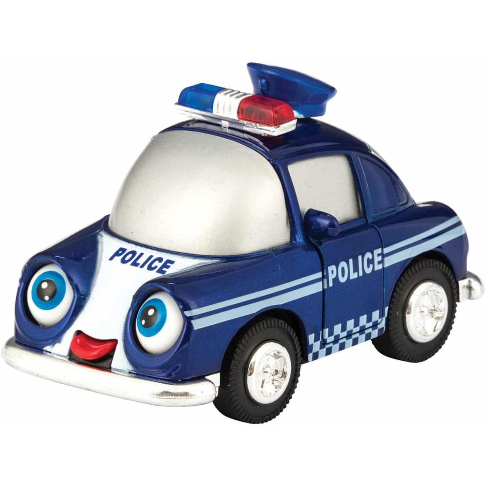 Die-Cast Funny Faces Police Vehicle With Sound and Lights - RetroFestive.ca