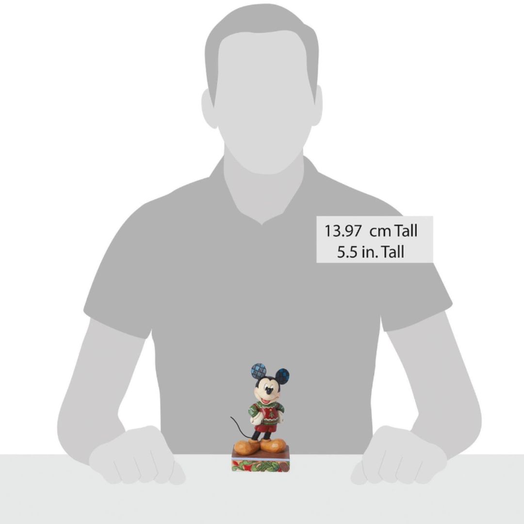 Mickey Mouse in Christmas Sweater Figure by Jim Shore - RetroFestive.ca