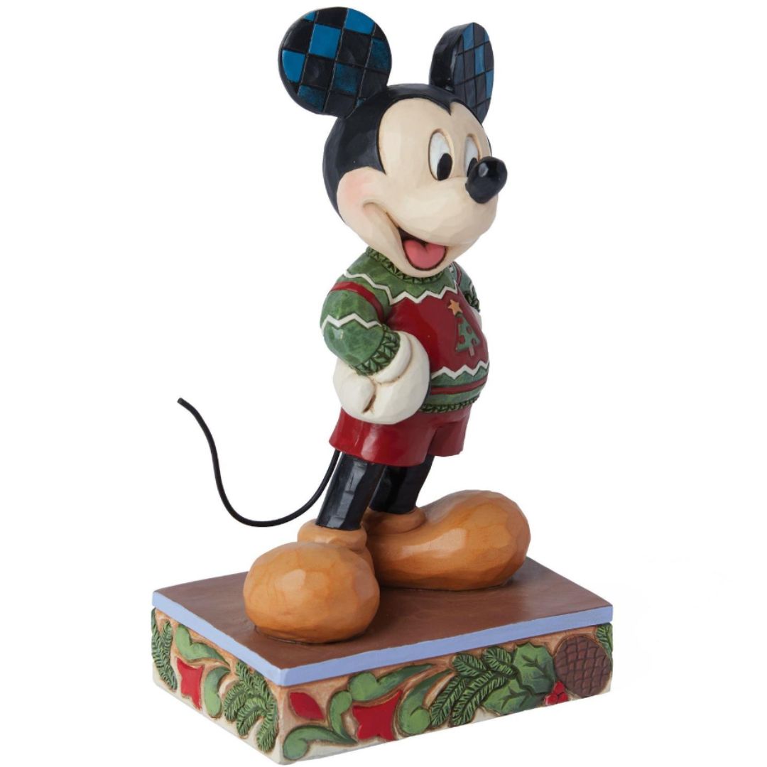 Mickey Mouse in Christmas Sweater Figure by Jim Shore - RetroFestive.ca