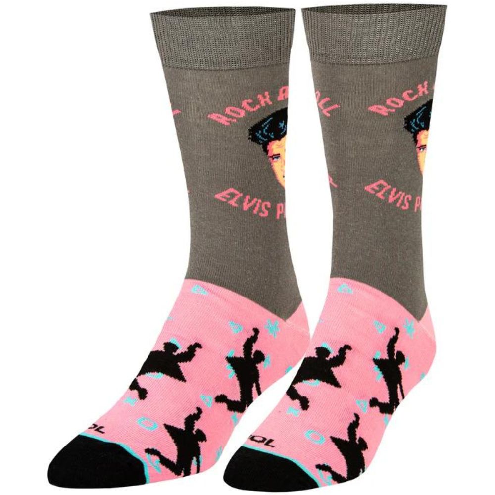 Elvis Rock & Roll Men's Crew Socks by Cool Socks - RetroFestive.ca