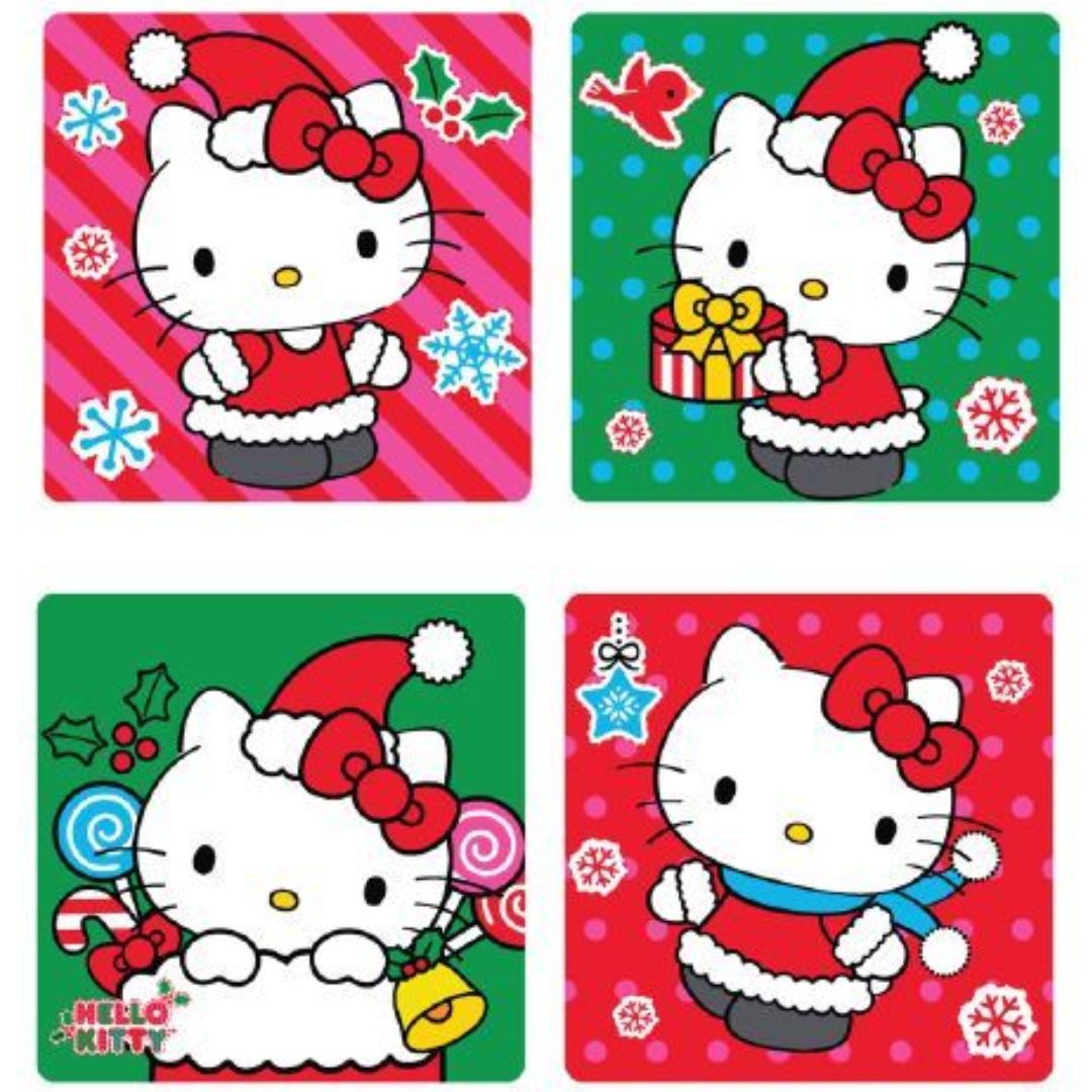 Hello KItty Holiday Ceramic Coasters Set of 4 - RetroFestive.ca