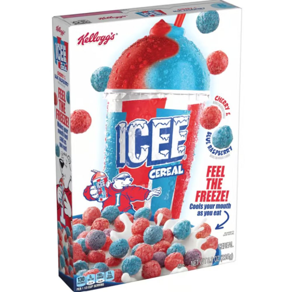Icee Blue Raspberry and Cherry Cereal 8.3oz Box - RetroFestive.ca