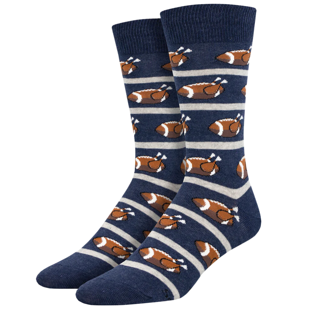 Turkey and Football Men's Socks by Socksmith Canada | RetroFestive.ca