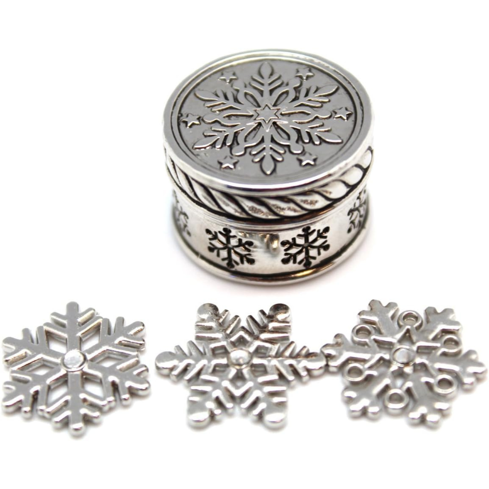 Triple Snowflake Prayer Box and Charms Canada | RetroFestive.ca